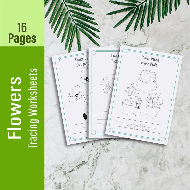 Flowers Tracing Worksheets: Montessori Early Learning (PDF) - Etsy