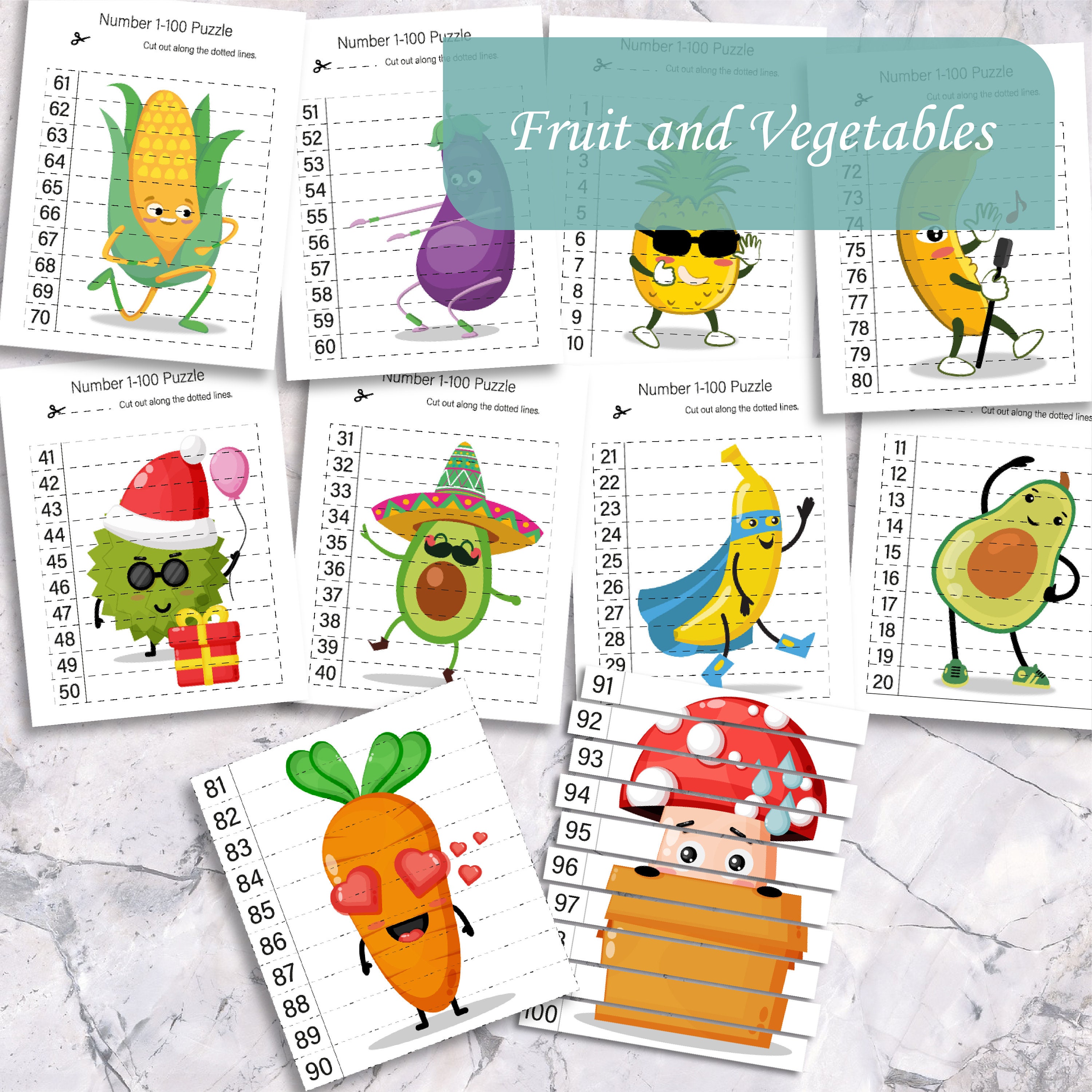 Number Sequence Counting Printable Animal Puzzle Set, Preschool Math ...