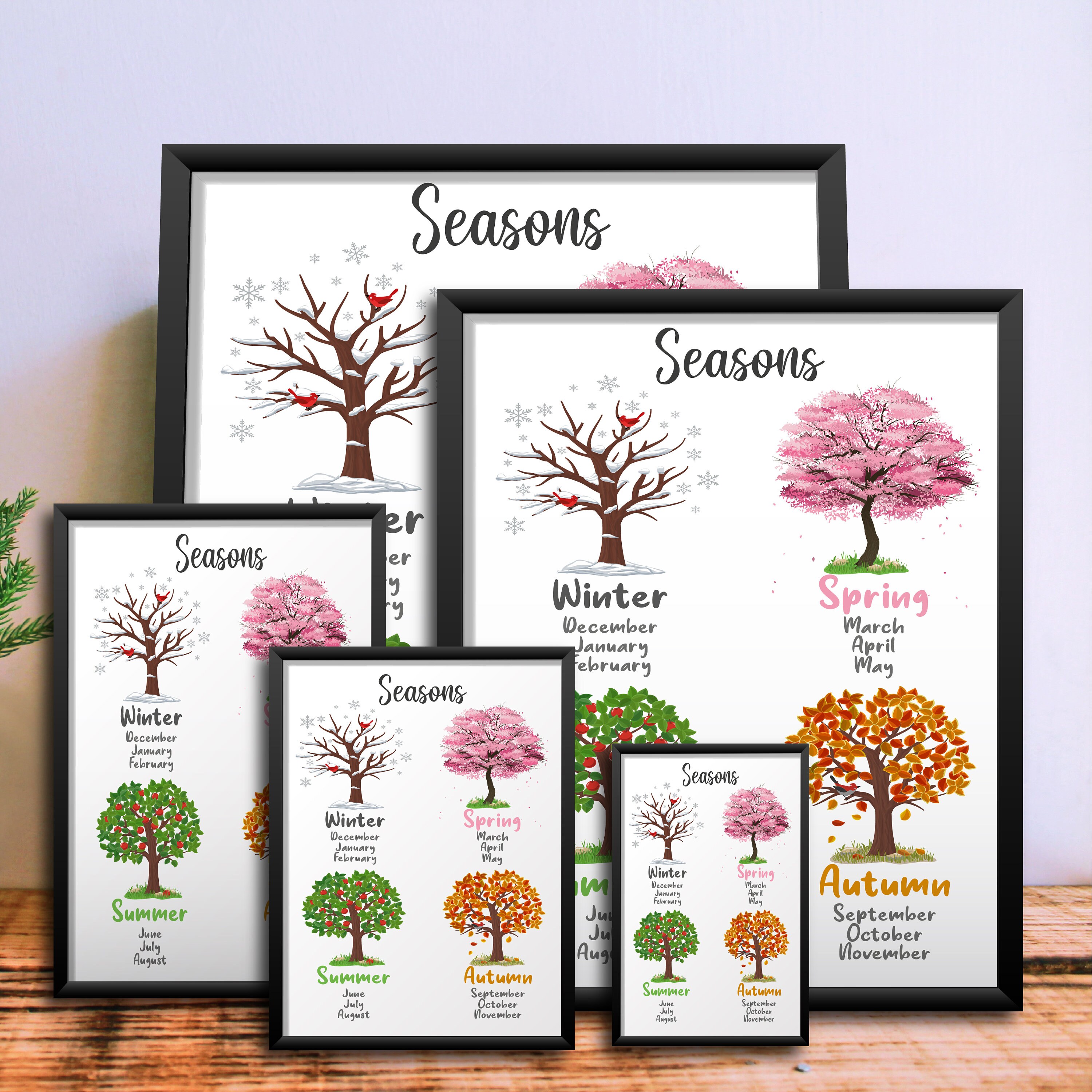 Four Seasons Poster Educational Print Printable Wall Art - Etsy UK
