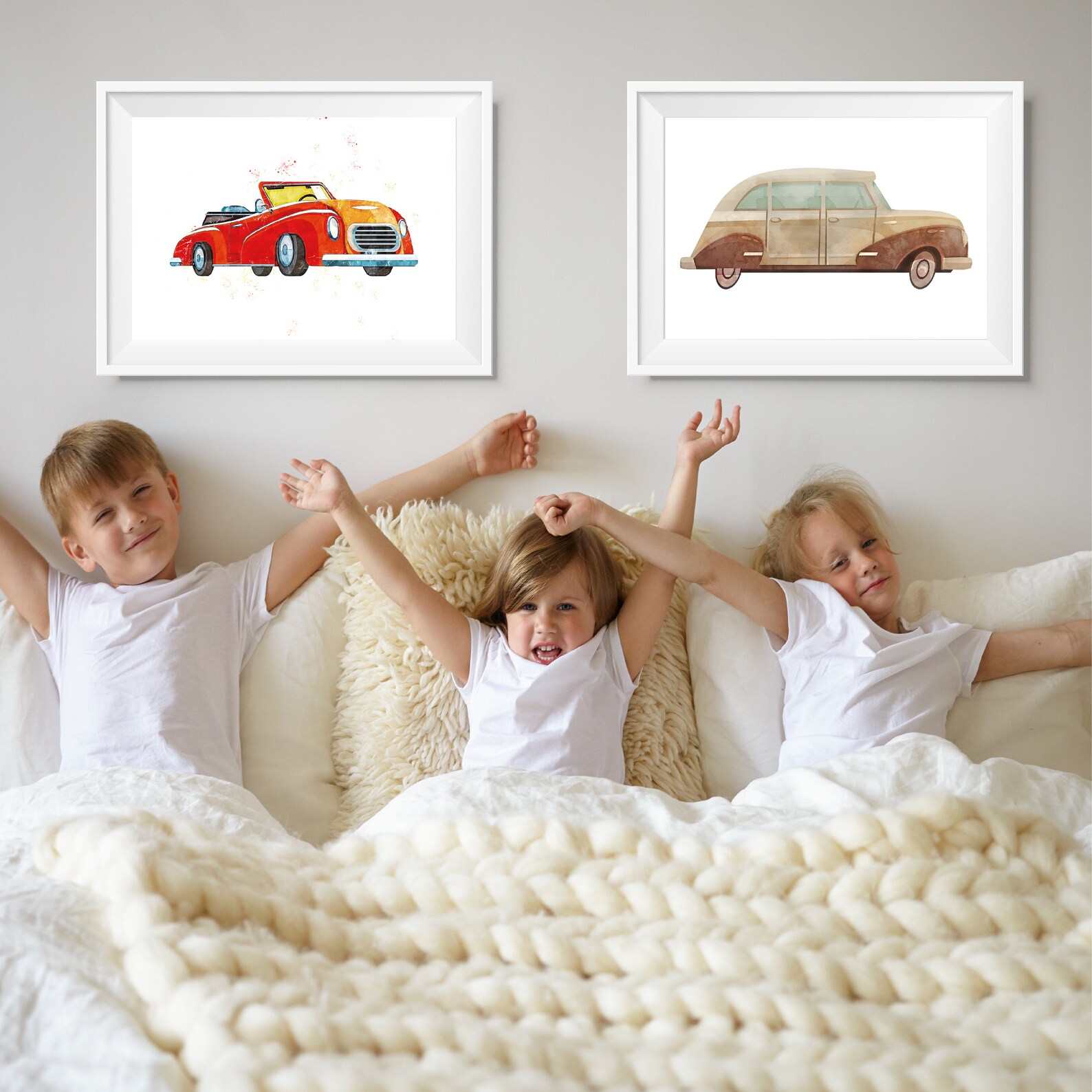 Retro Red Car Print: Classic Nursery Wall Art (digital Download) - Etsy