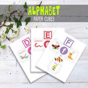 3D Alphabet Block, Digital ABC Cube, Printable PDF Educational Toy for ...