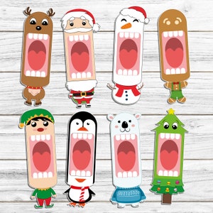 Christmas Character Paper Printable Hand Puppets, Instant Download ...