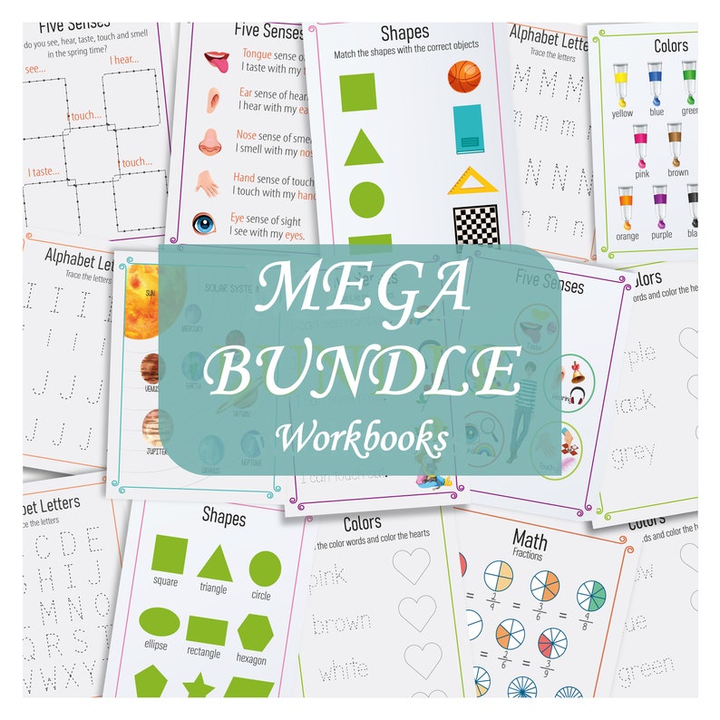 Workbook Set Printable Worksheet Busy Book for Toddler - Etsy
