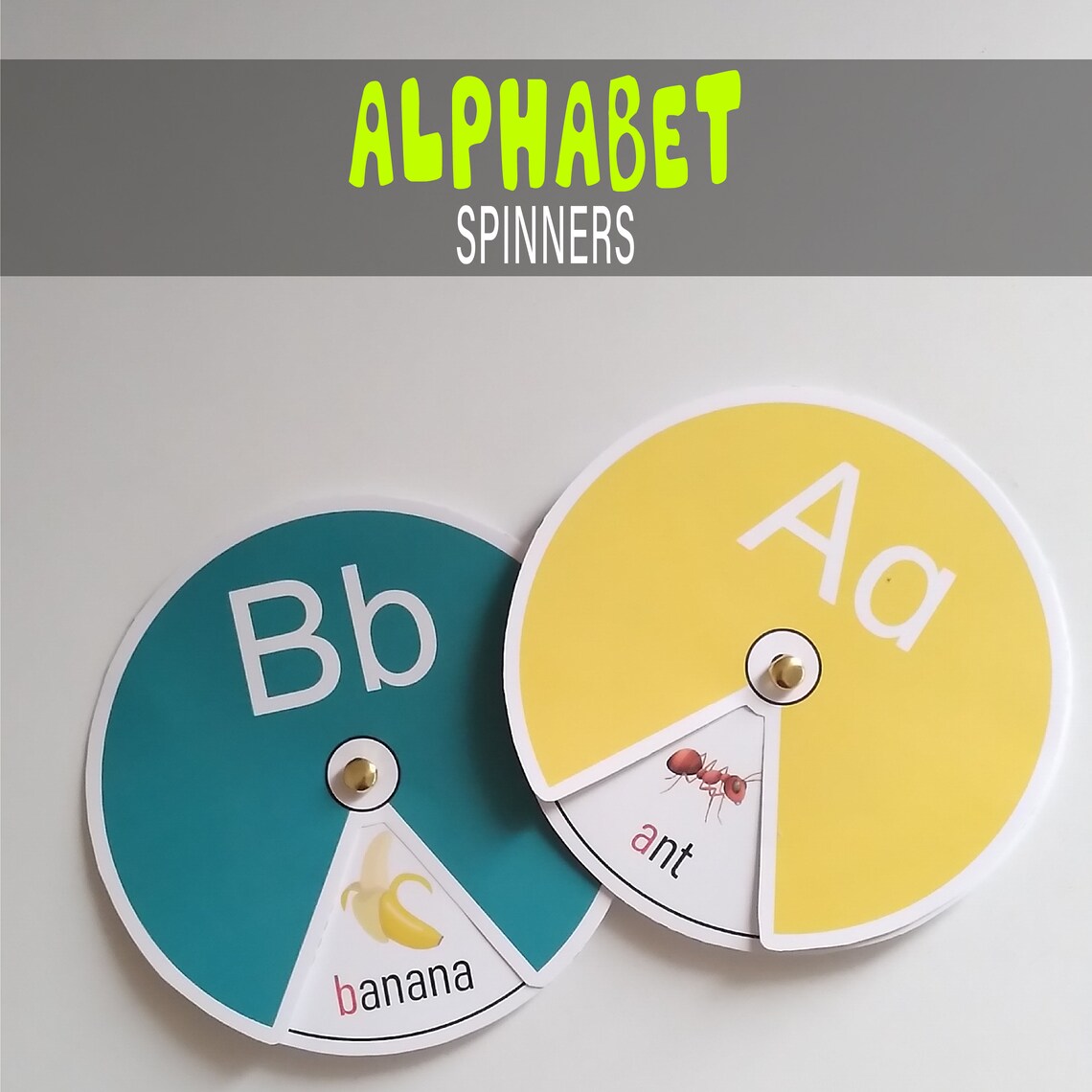 ALPHABET Spinner Cards Printable Toddler Busy Book Montessori - Etsy
