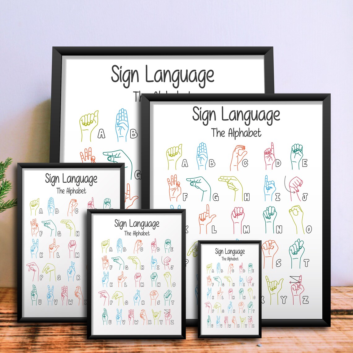 American Sign Language, Alphabet Abc Education Print, Educational ...