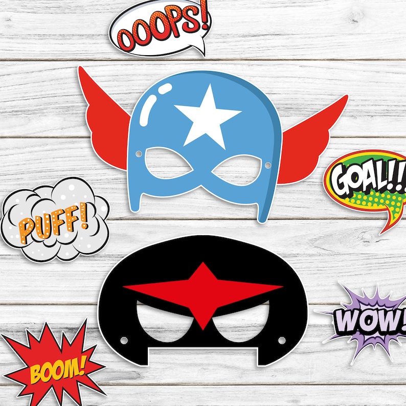 Comic Hero Masks, Comic Book Heroes, Comic Masks, Superhero Party ...