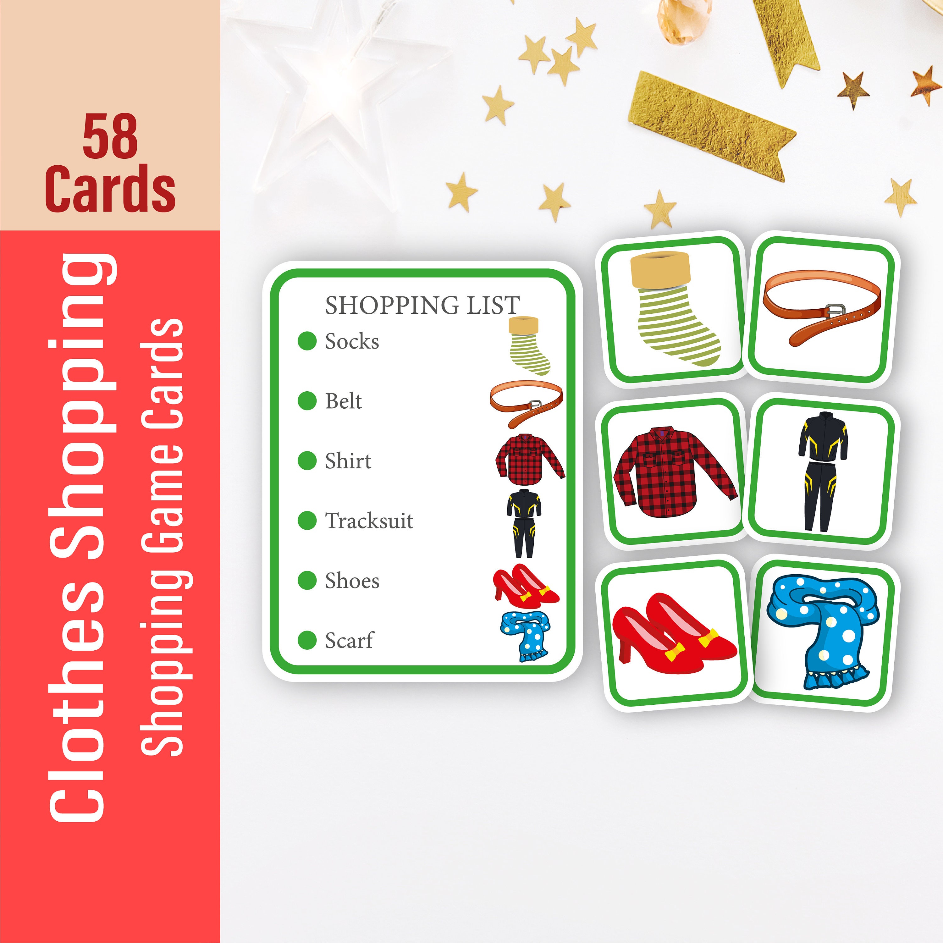 Clothes Shopping Matching Game Cards, Montessori Toddler Matching Game ...