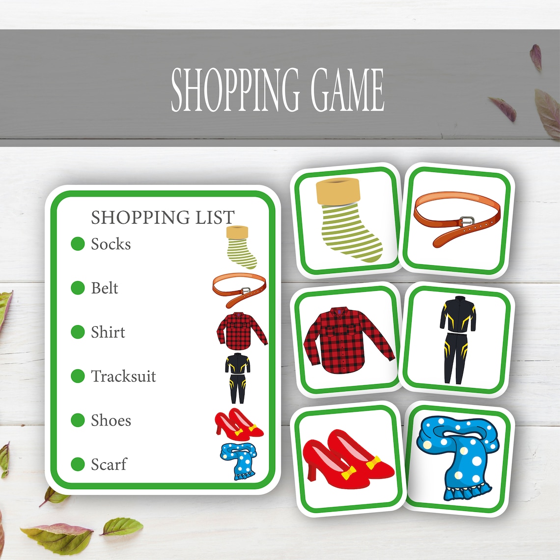 Clothes Shopping Matching Game Cards Montessori Toddler - Etsy