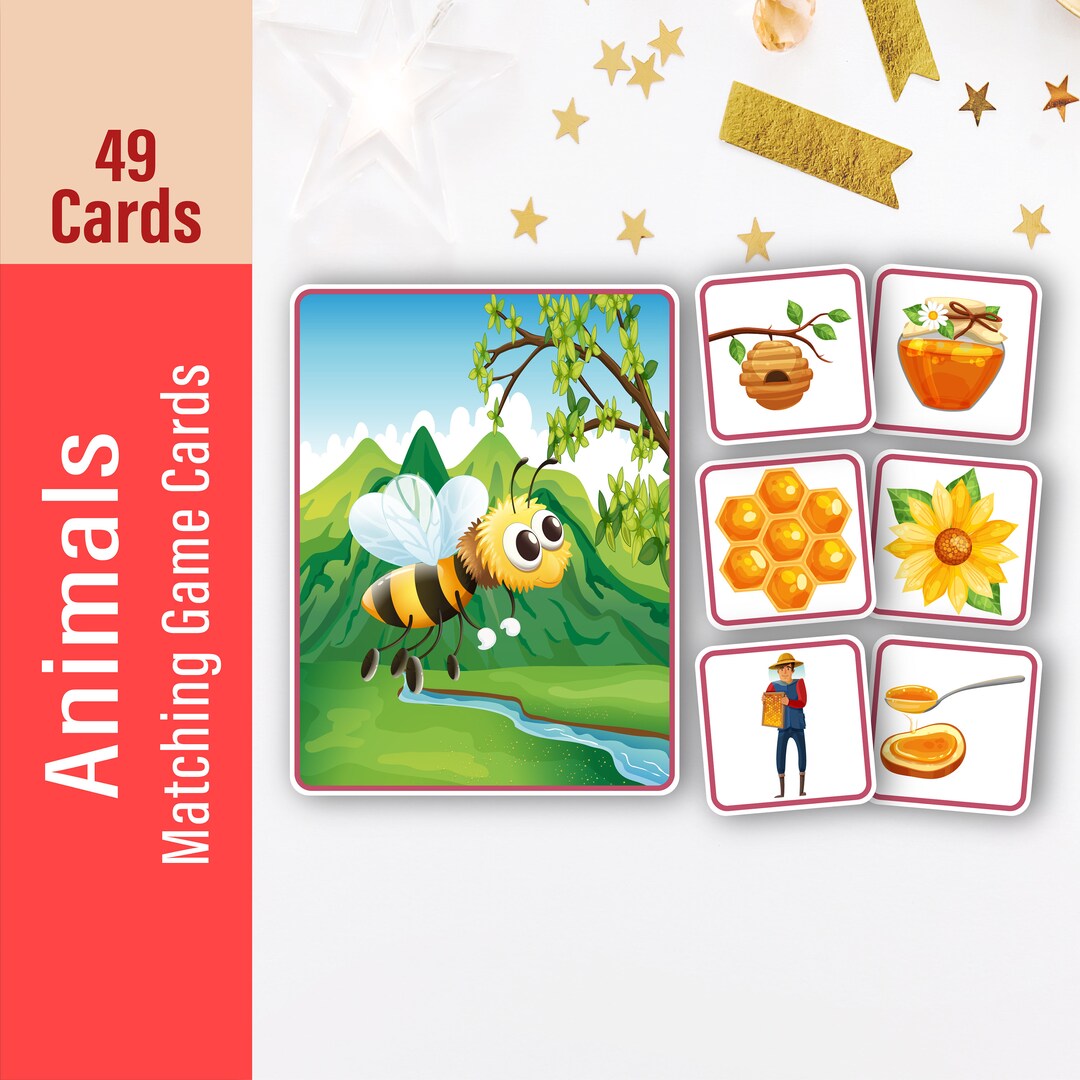 Animals Matching Game Cards , Montessori Toddler Matching Game Cards ...