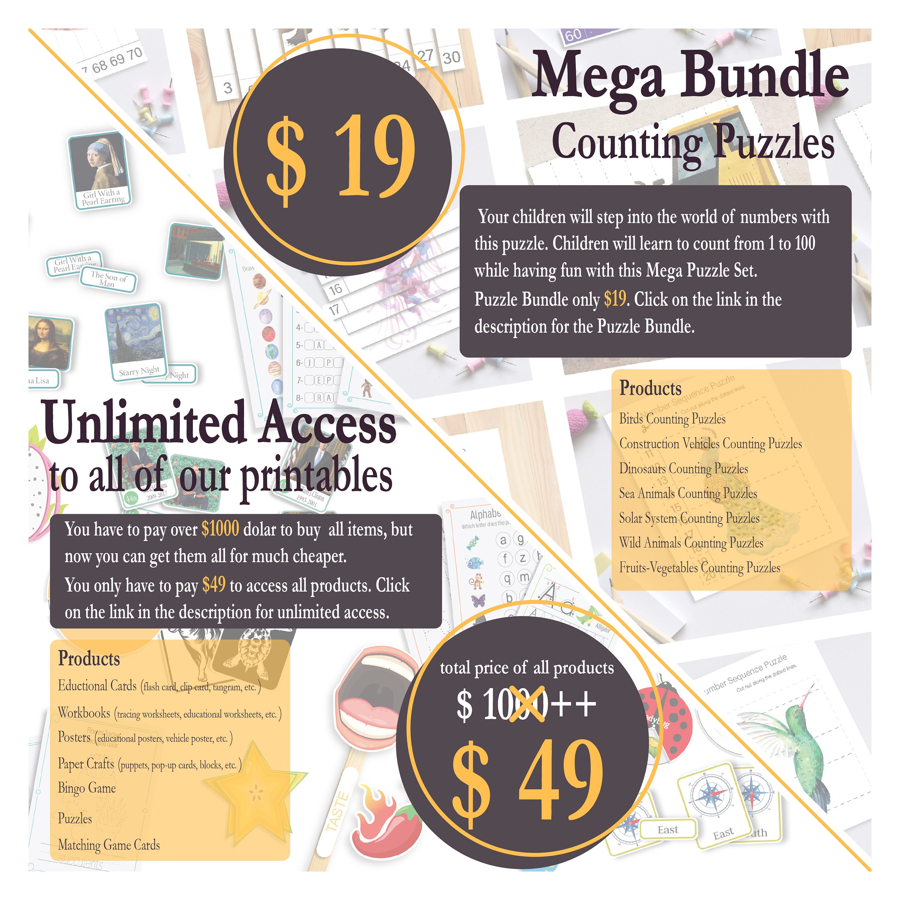 VEHICLES Sequence Puzzle Printable Number Counting Puzzle Toddler Busy ...