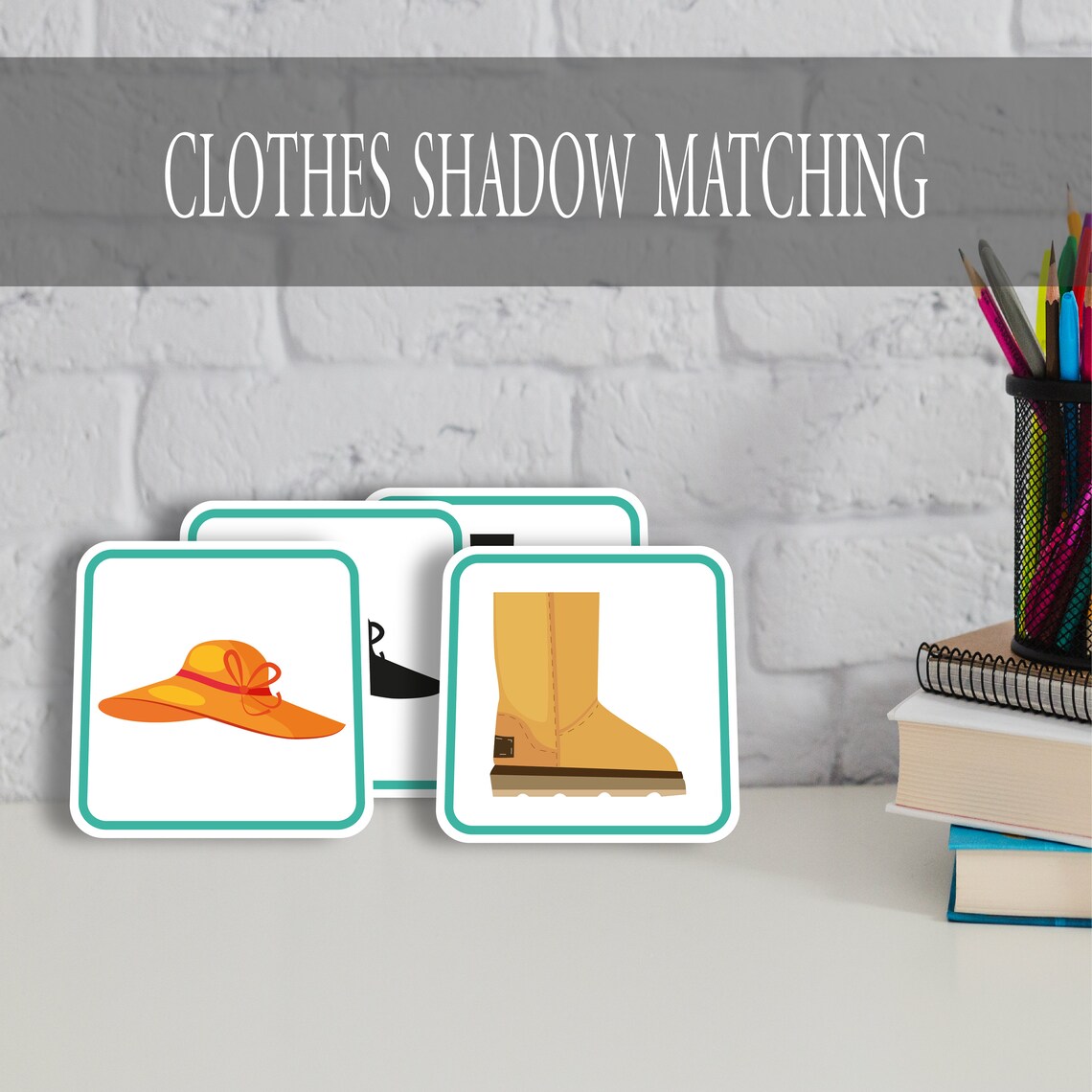 Clothes Shadow Matching Game Cards Montessori Toddler - Etsy
