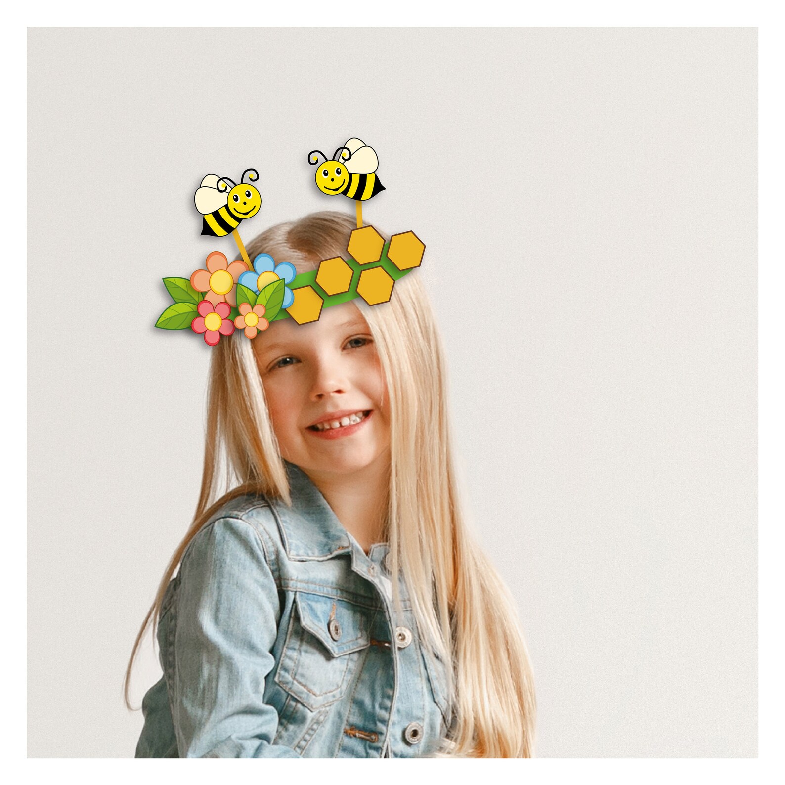 Paper Flower and Bug Printable Crown Kids Crafts Hats, Flower Headband ...