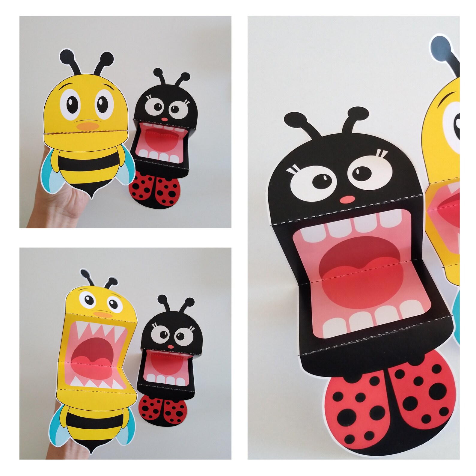 Bug Insect Paper Printable Hand Puppets, Animal Toy, Instant Download ...