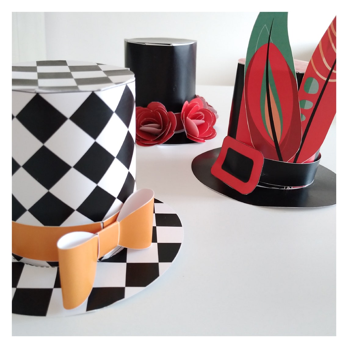 3D Hat Printable Paper Birthday Party Hat, Halloween Hats, Instant ...