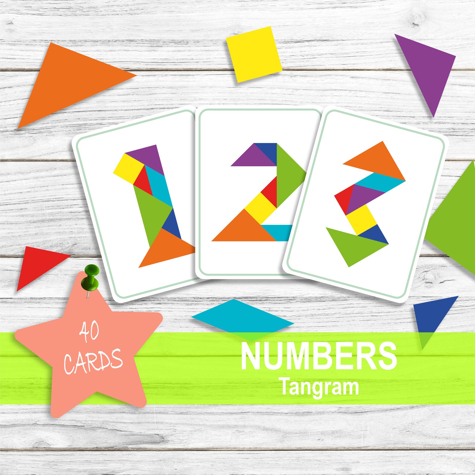 TANGRAM NUMBER ( 0-9 )printable Puzzles, Flash Cards, Montessori ...