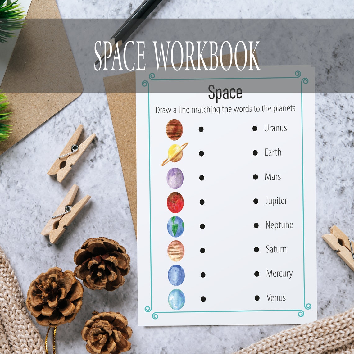 Solar System Printable Worksheet Busy Book Science Workbooks | Etsy