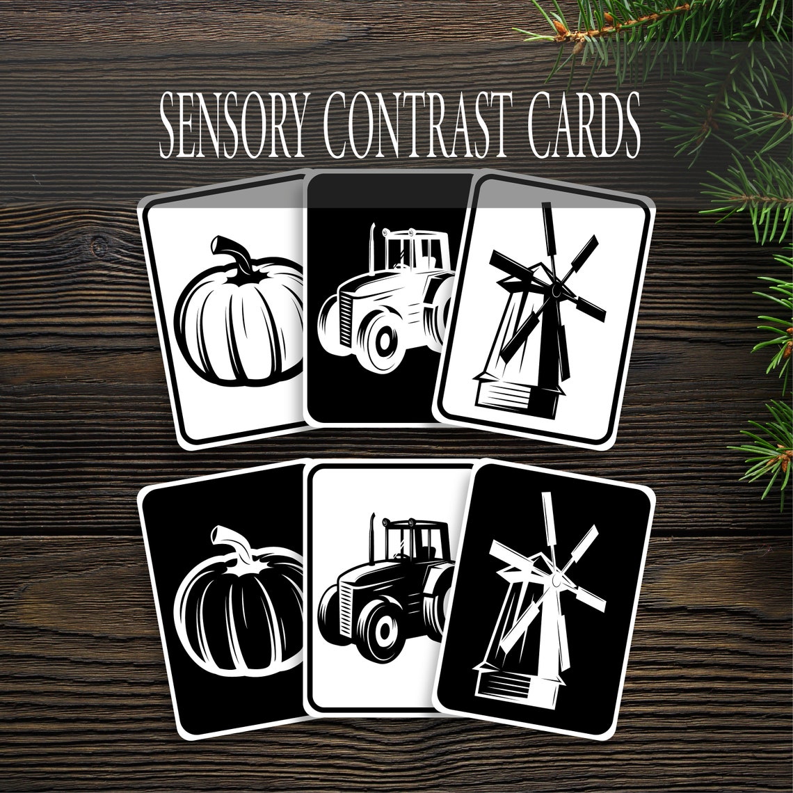 High Contrast Baby Cards Baby Contrast Cards For Newborn | Etsy