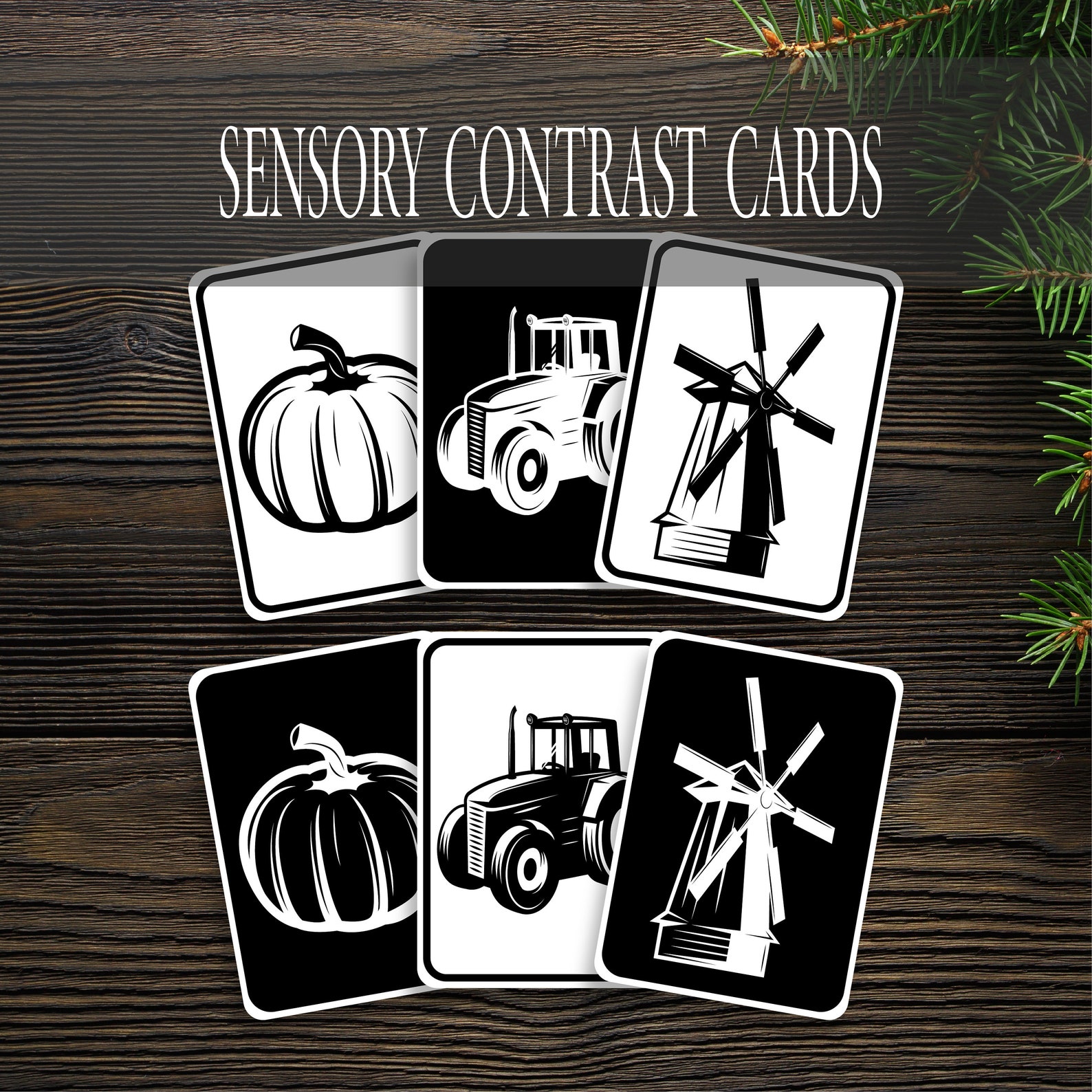 High Contrast Baby Cards Baby Contrast Cards For Newborn | Etsy