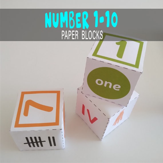NUMBER 1-10 Paper Block Printable Cube Math Activity Learn | Etsy