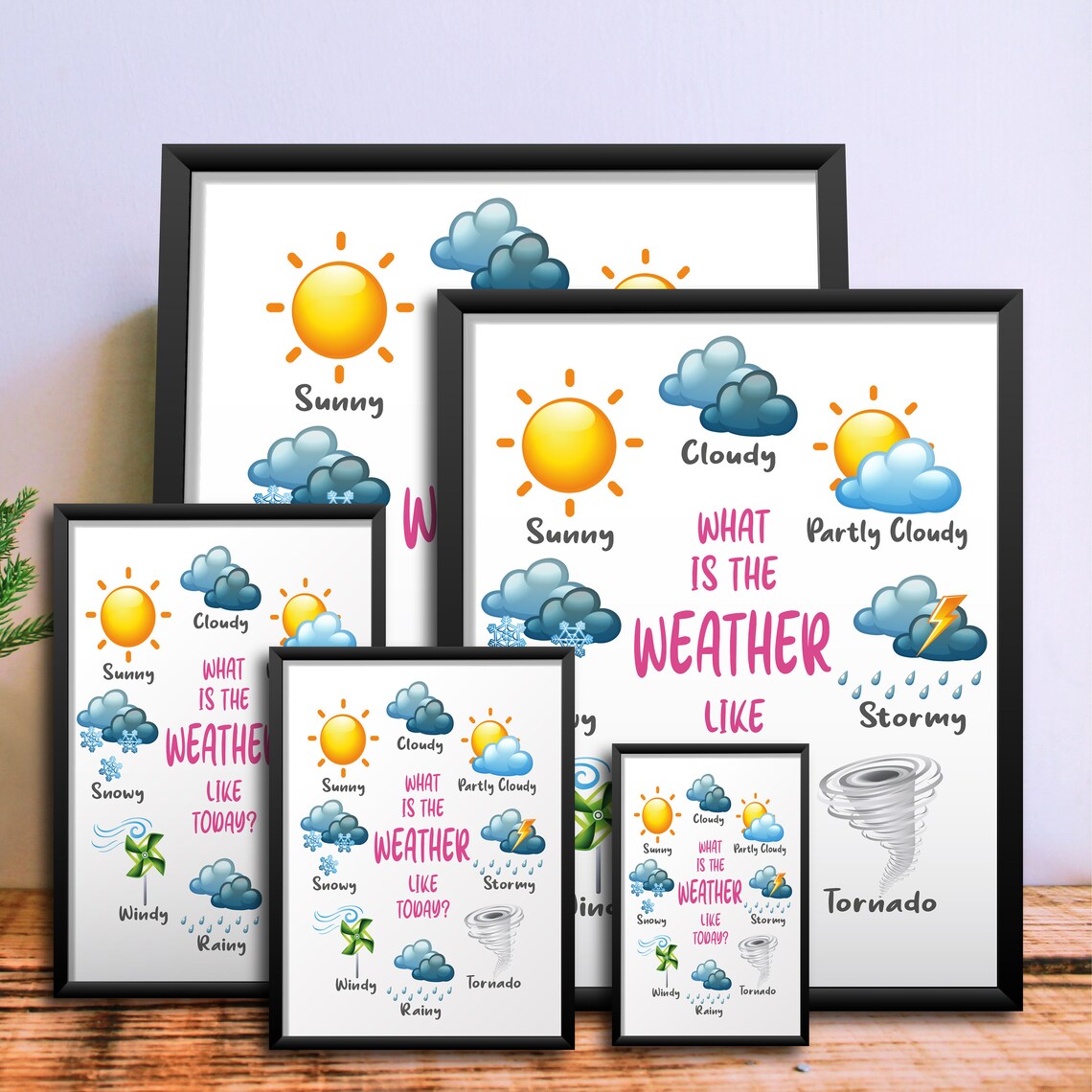 Weather Chart Poster, Printable Wall Art, Classroom Decor, Homeschool ...