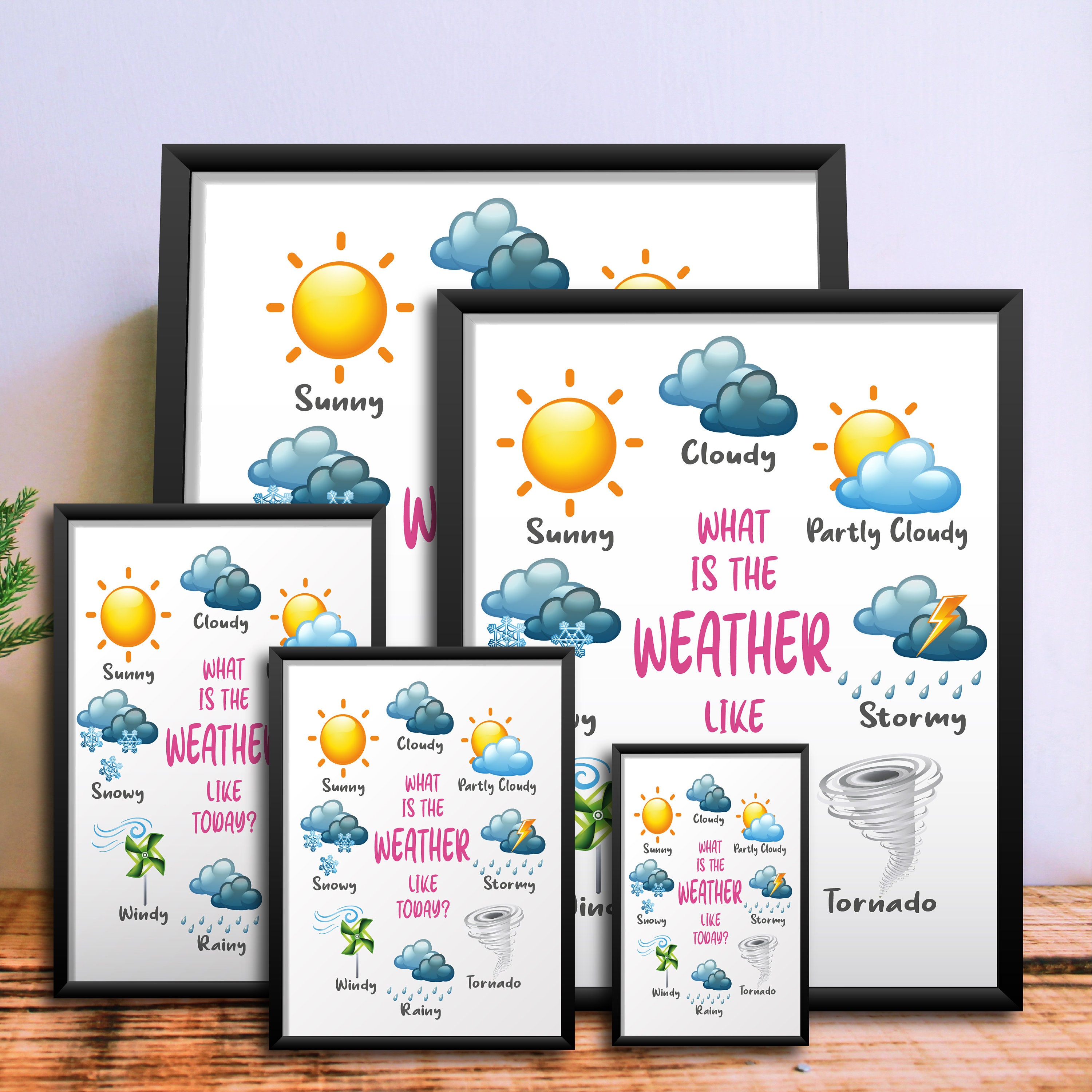 Weather Chart Poster, Printable Wall Art, Classroom Decor, Homeschool ...