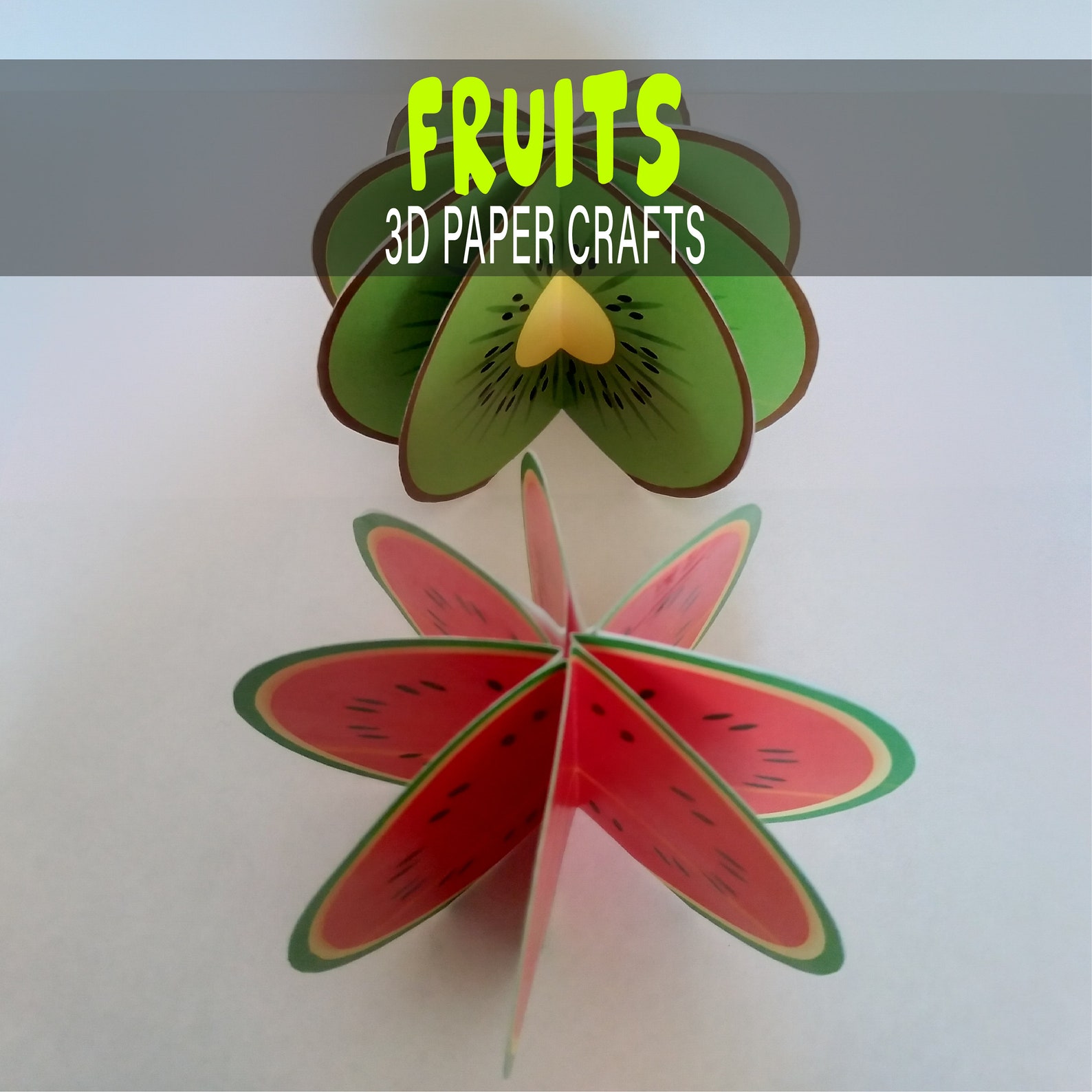 3D Fruit Papercraft: Kids Cut & Glue Activity (PDF) - Etsy