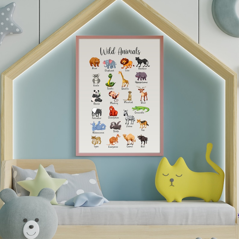 Wild Animal Poster Printable Safari Woodland Animal Art - Etsy