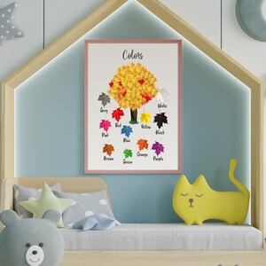Color Poster, Rainbow Classroom Decor, Montessori Toddler Playroom ...