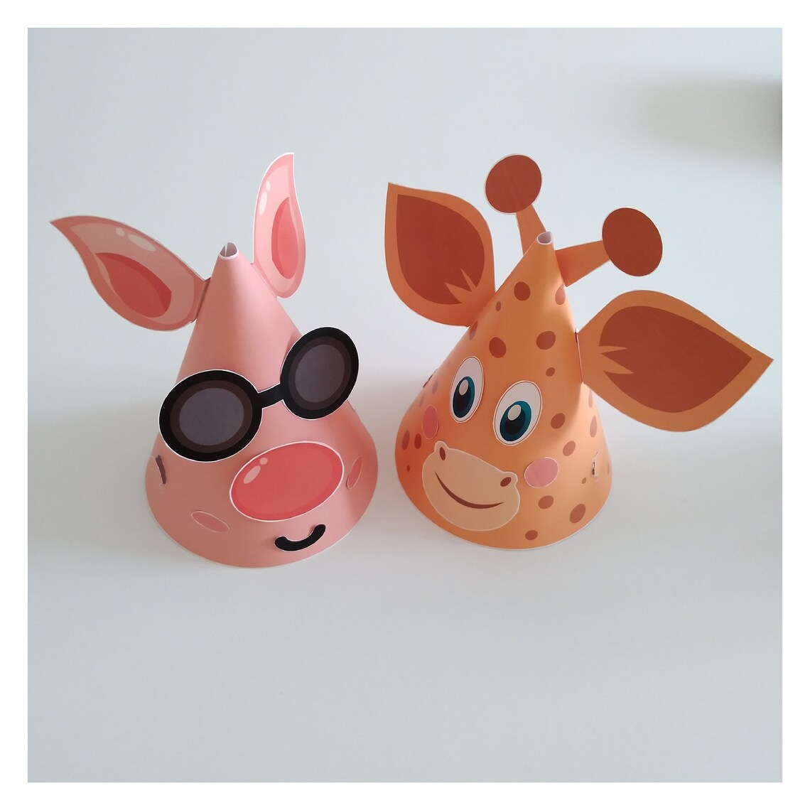 Printable Animal Paper Party Hat for Birthday Instant Download, Animal ...