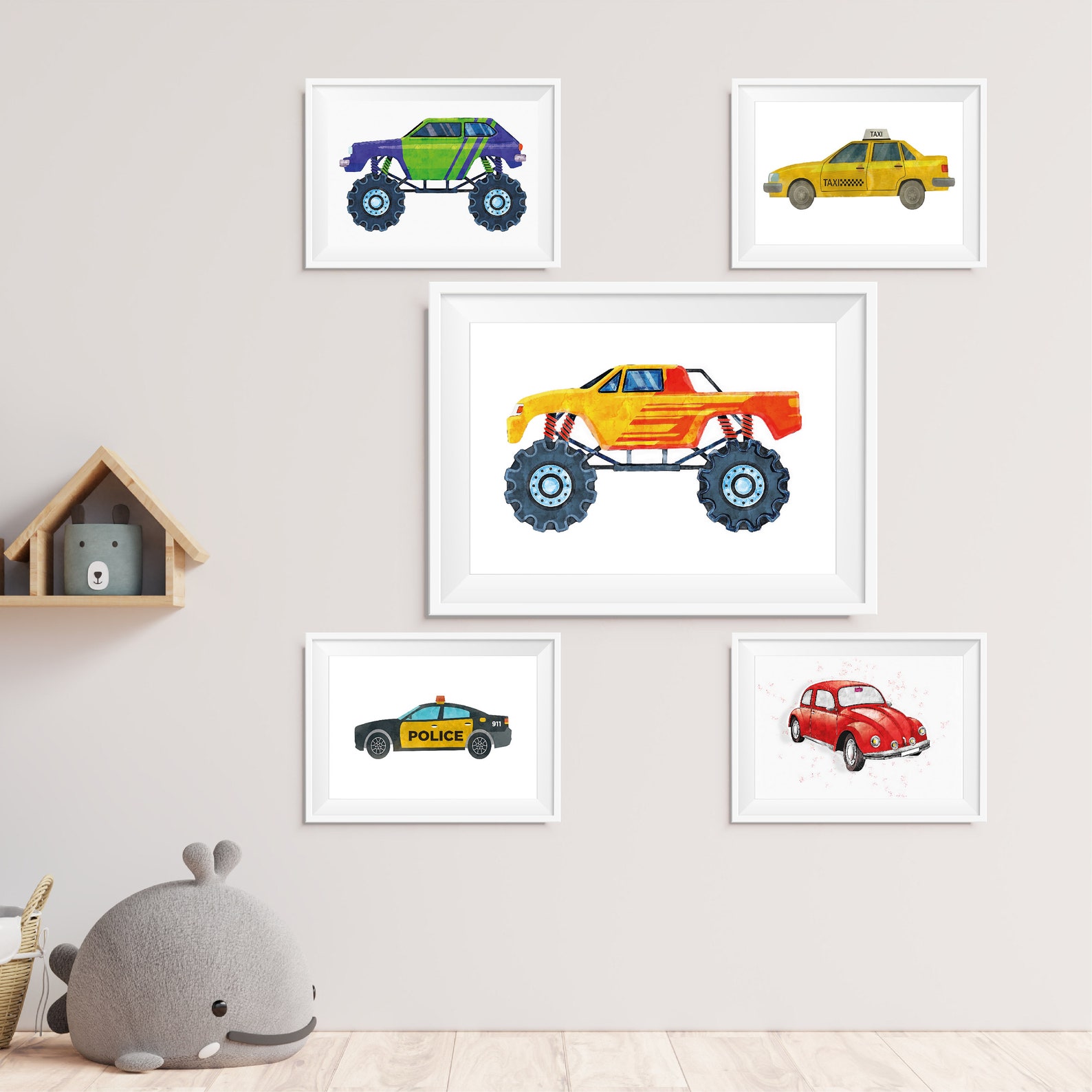 Monster Truck Poster, Vehicle Prints, Toddler Vehicle Decor, Wall Art ...