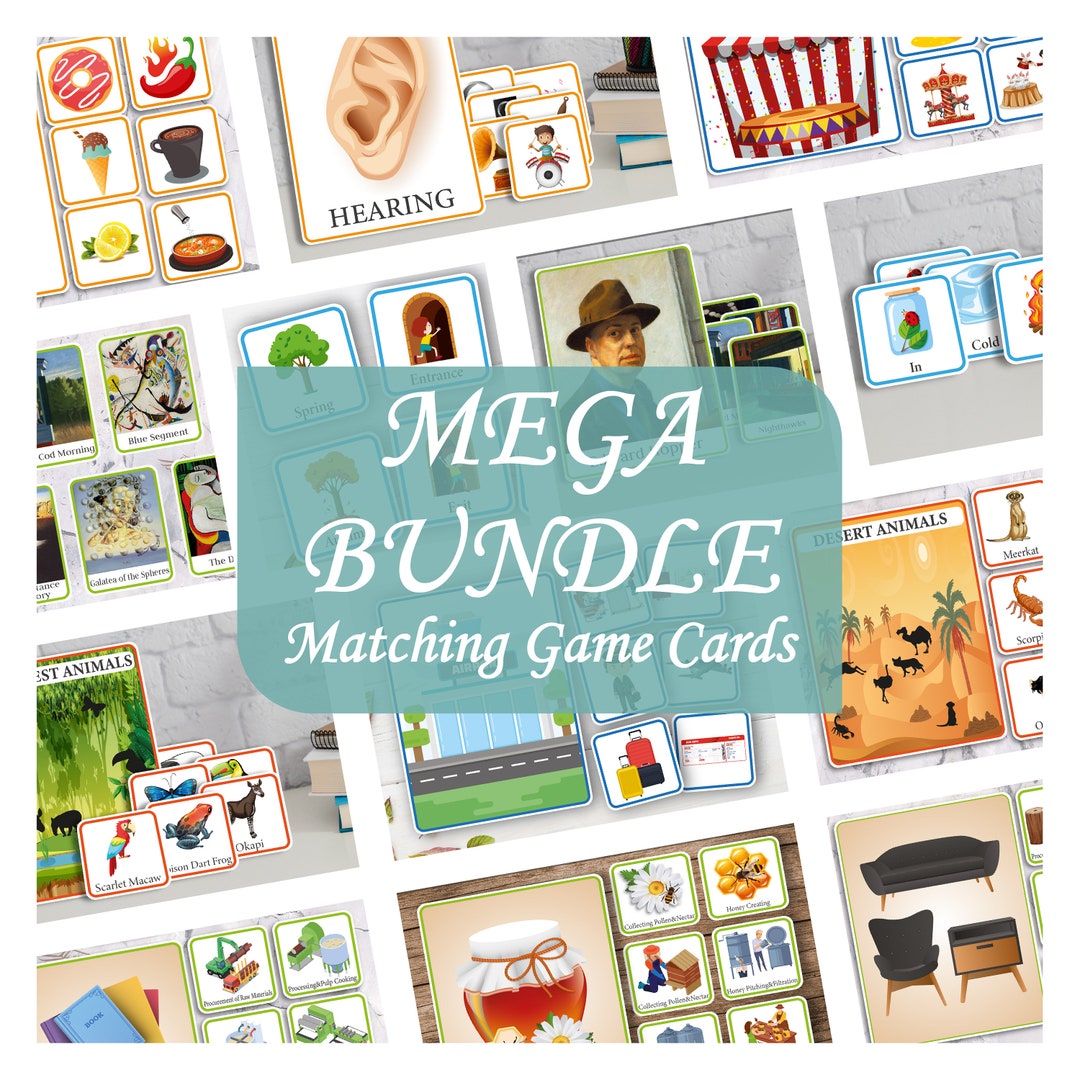 Printable Matching Game Card Set: Five Senses, Animals (digital ...