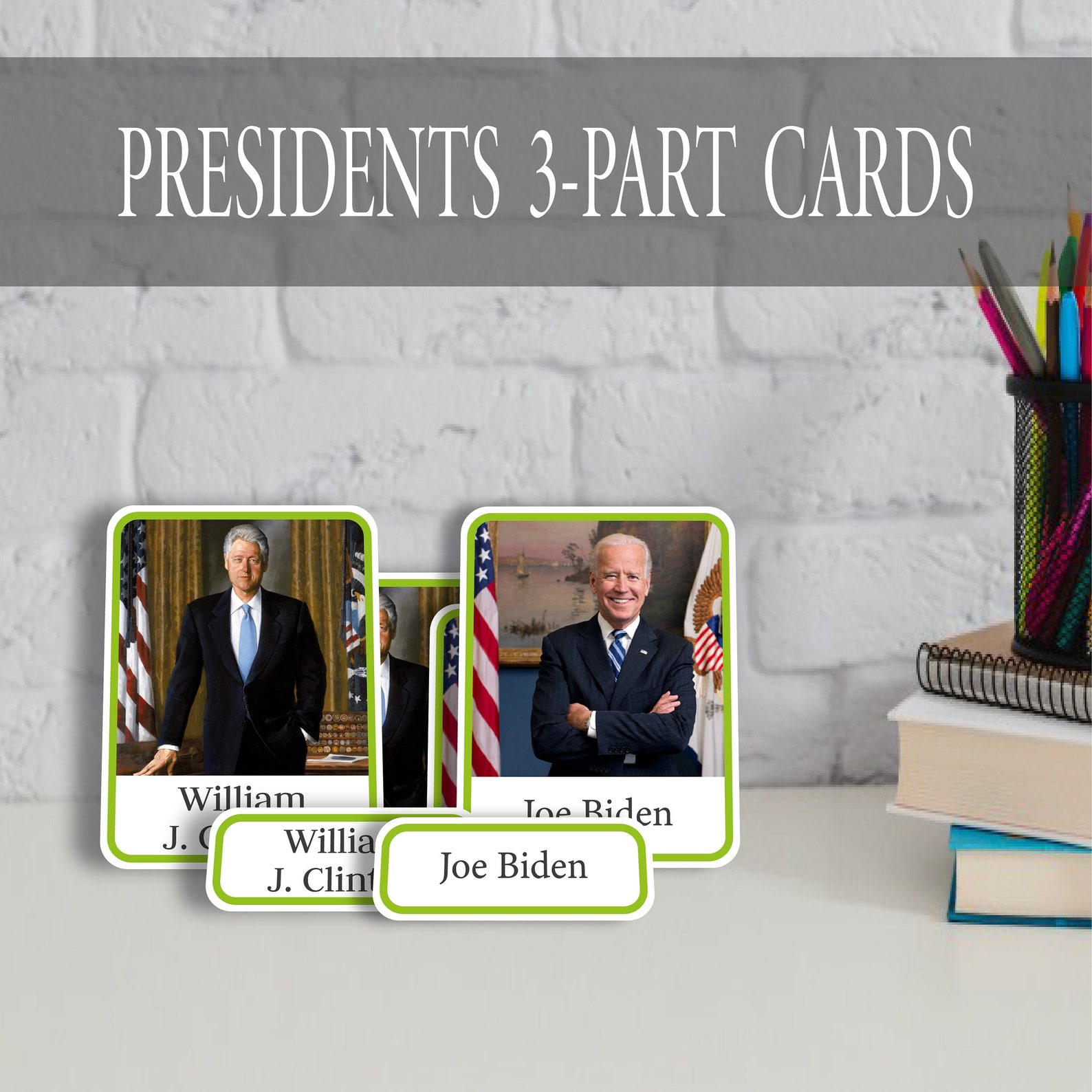 UNITED STATES PRESIDENTS, American Presidents Flash Cards, Presidents ...