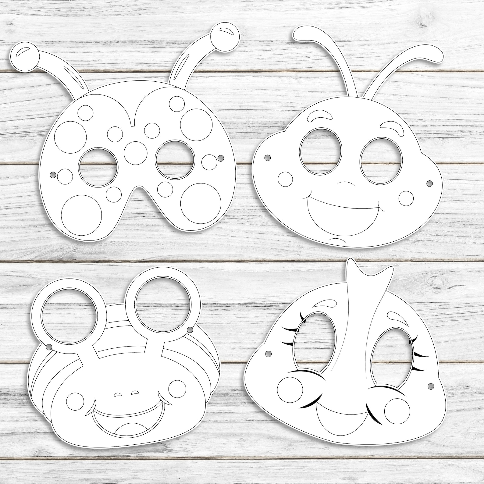 BUG Insect Masks, Animal Printable Paper Mask, Kid Party Mask ...