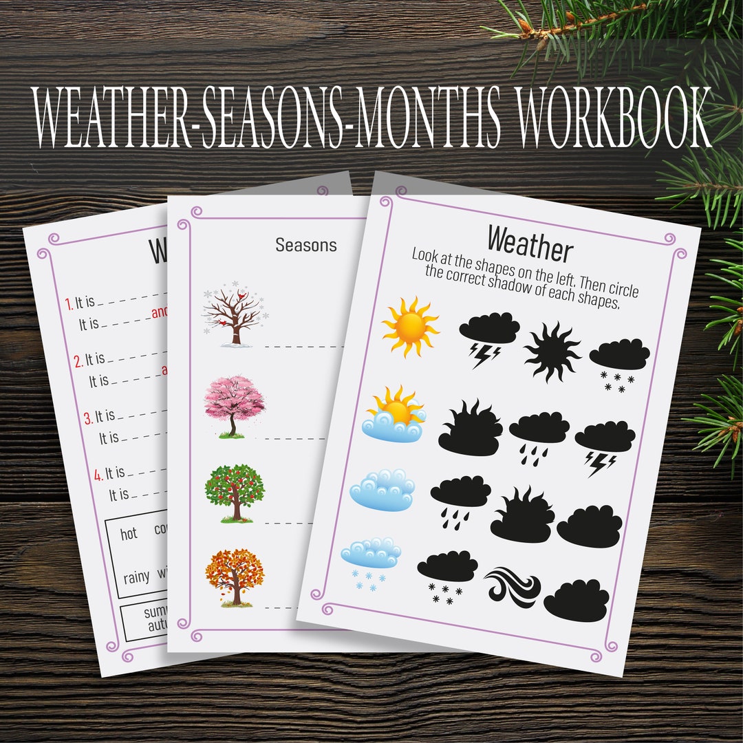 Weather, Four Seasons and Months Printable Toddler Busy Book ...