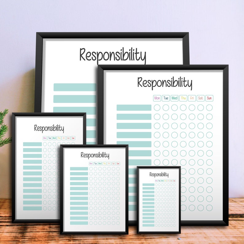 Daily Responsibilities Checklist Poster, Printable Chore Chart for Kids ...