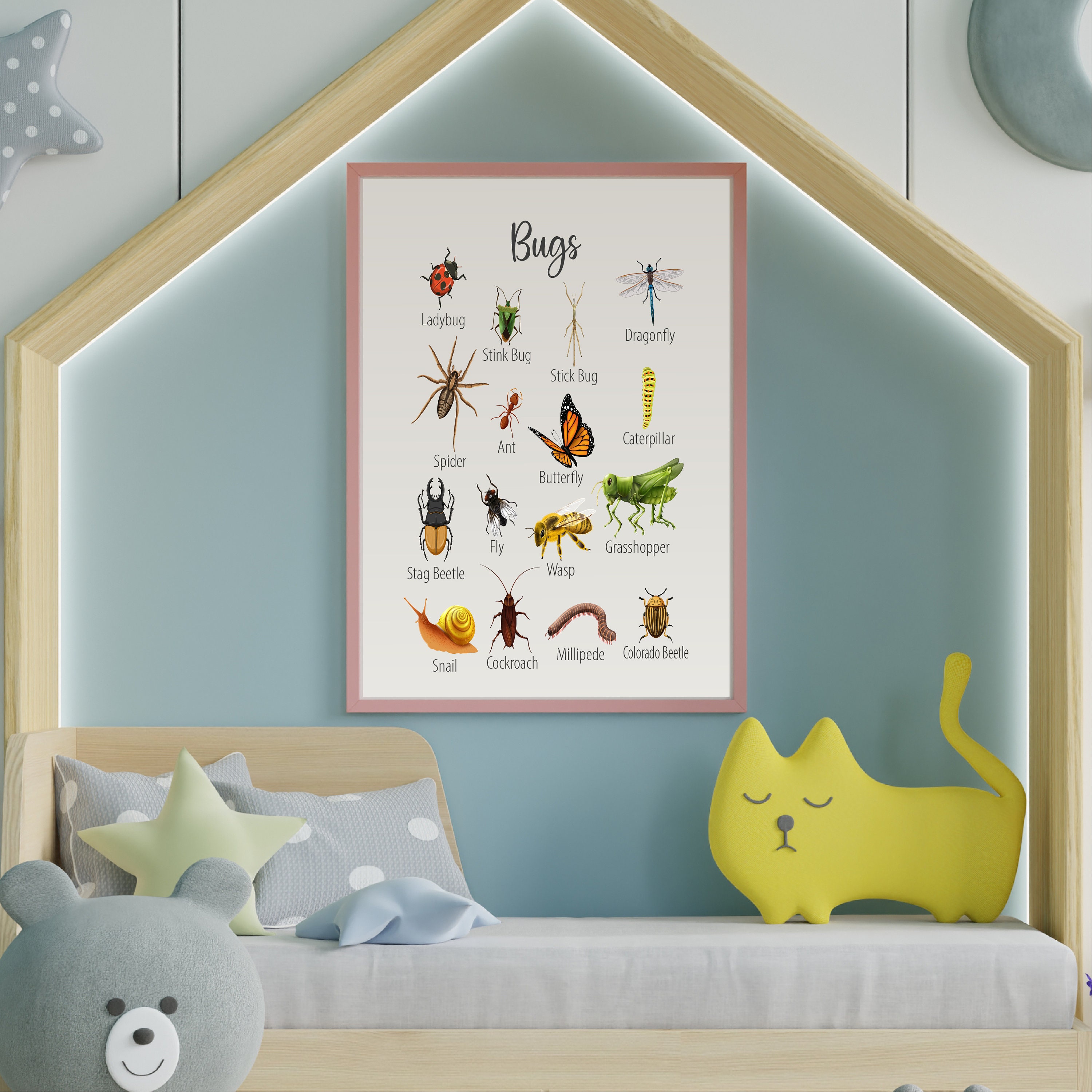 Póster de insectos, Animal Bug Printables para niños, Animales de ...