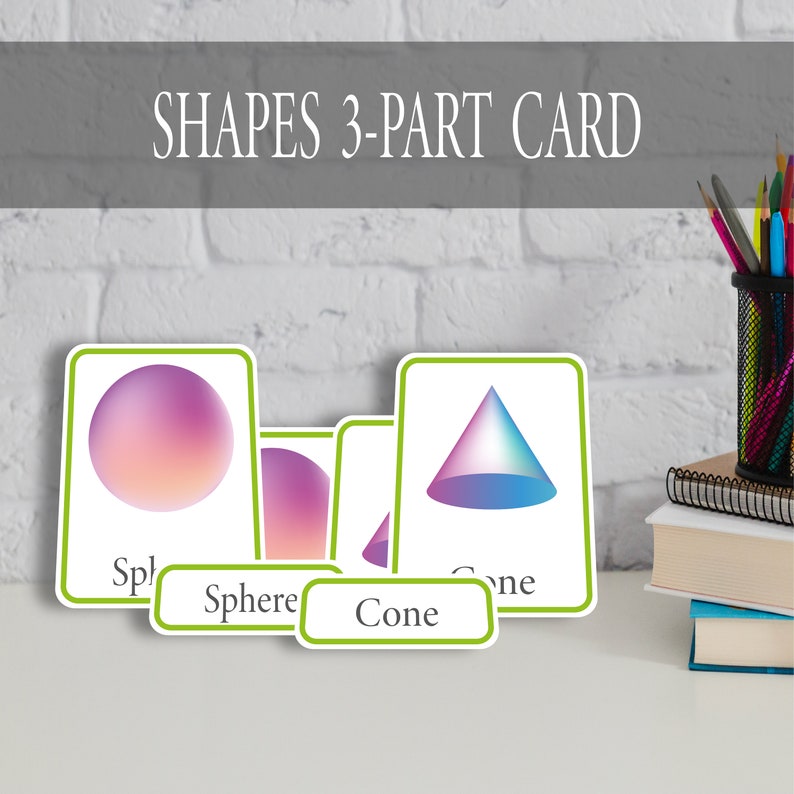 SHAPE Montessori Cards Printable Flash Cards Nomenclature - Etsy