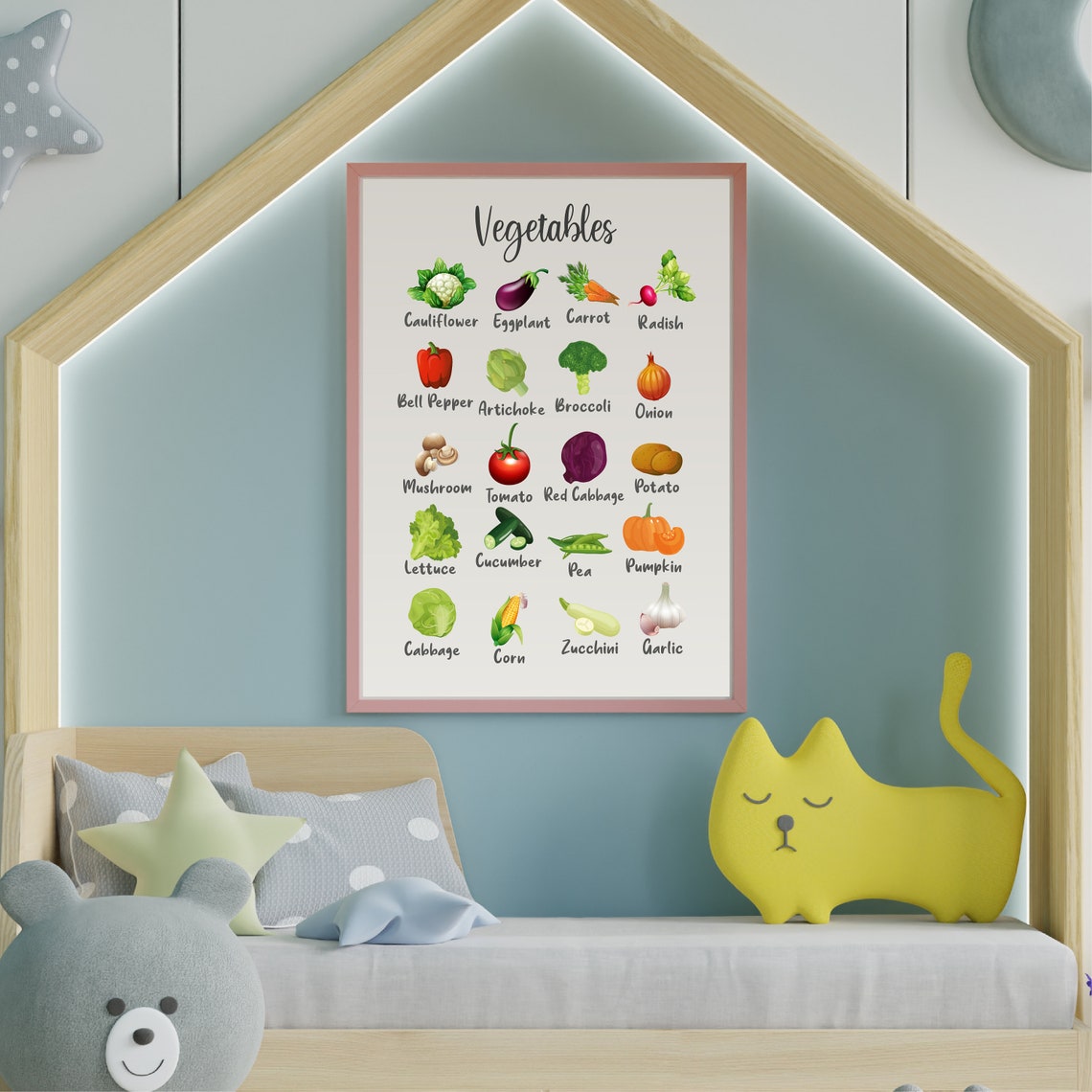 Garden Vegetable Poster Downloadable Prints Montessori | Etsy