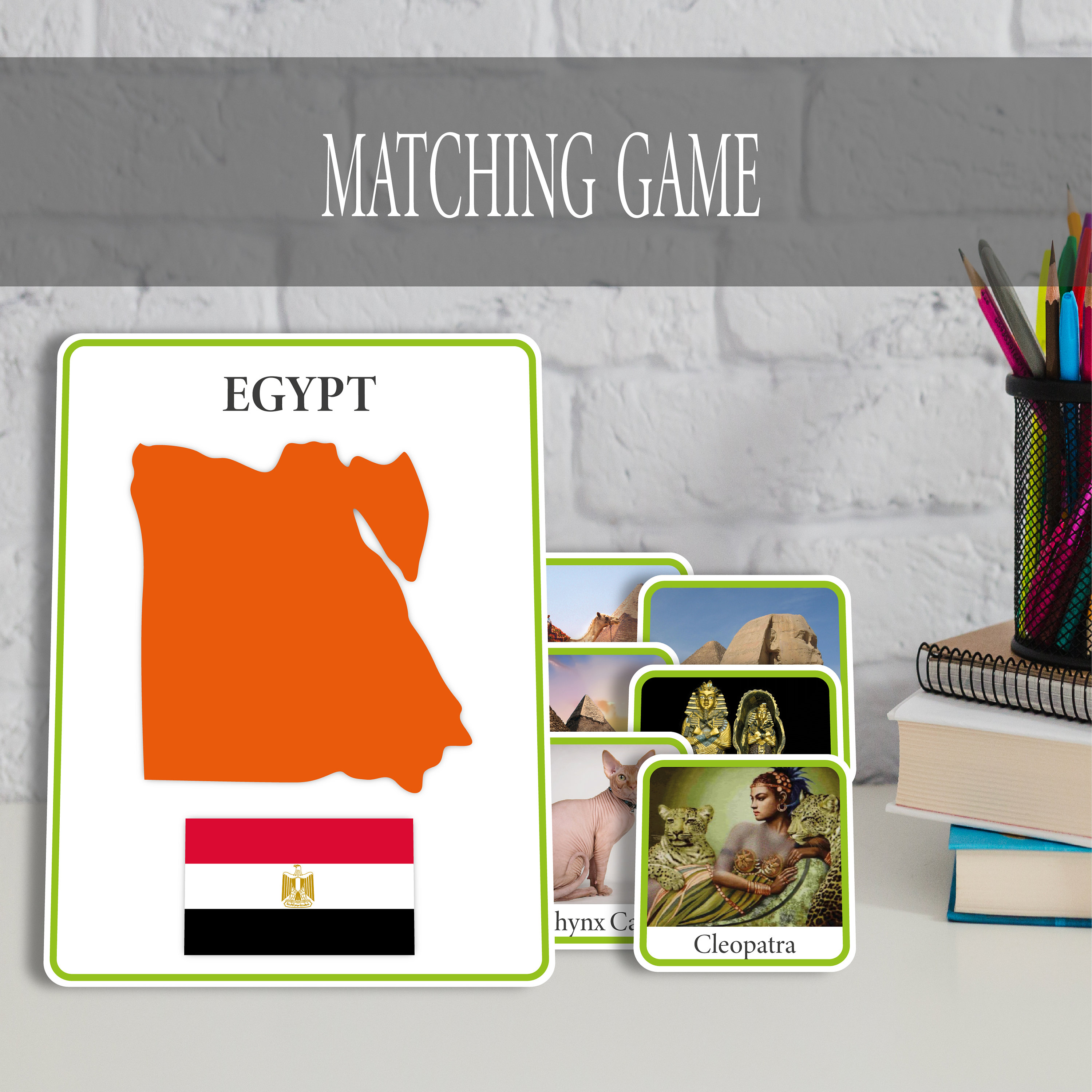 African Countries Matching Game Cards , Montessori Toddler Matching ...