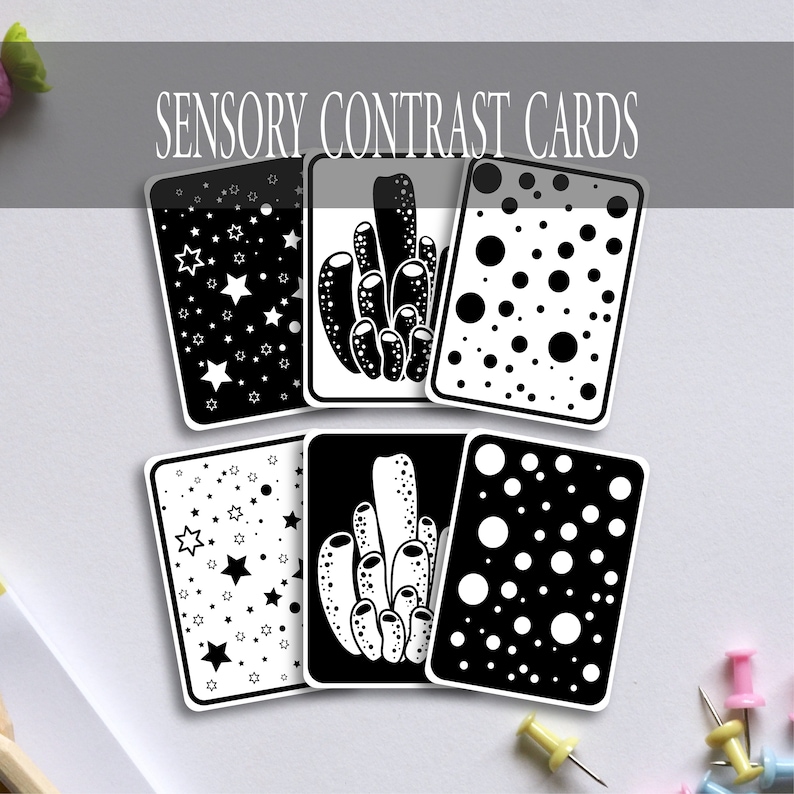 High Contrast Baby Cards Baby Contrast Cards for Newborn - Etsy
