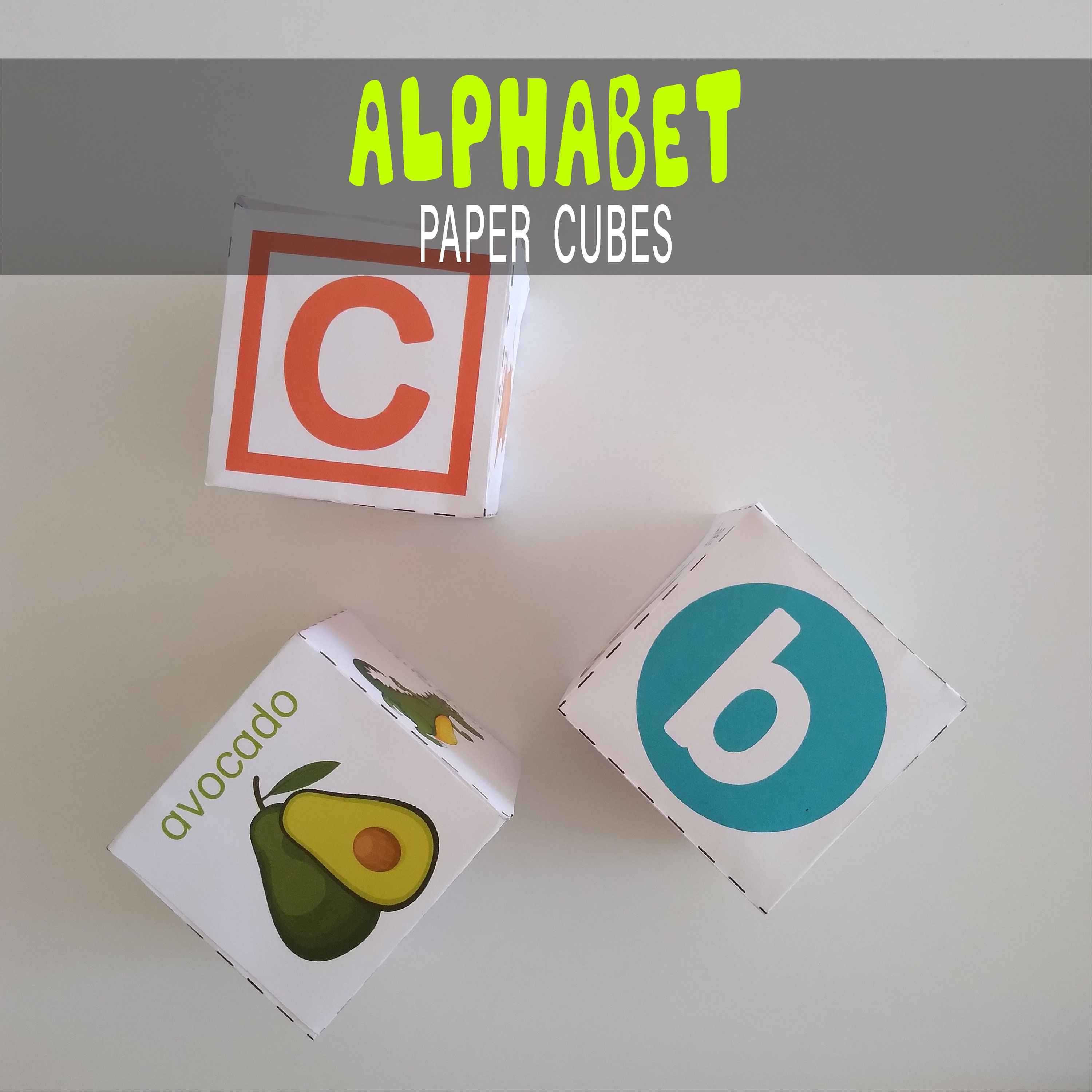 3D Alphabet Block, Digital ABC Cube, Printable PDF Educational Toy for ...