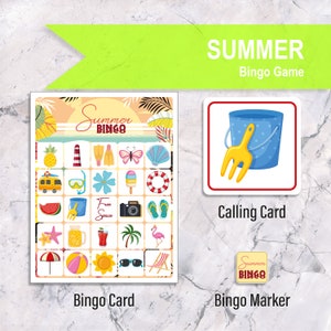 SUMMER BINGO (20 Cards) Game, Printable Party Game, Instant Digital ...