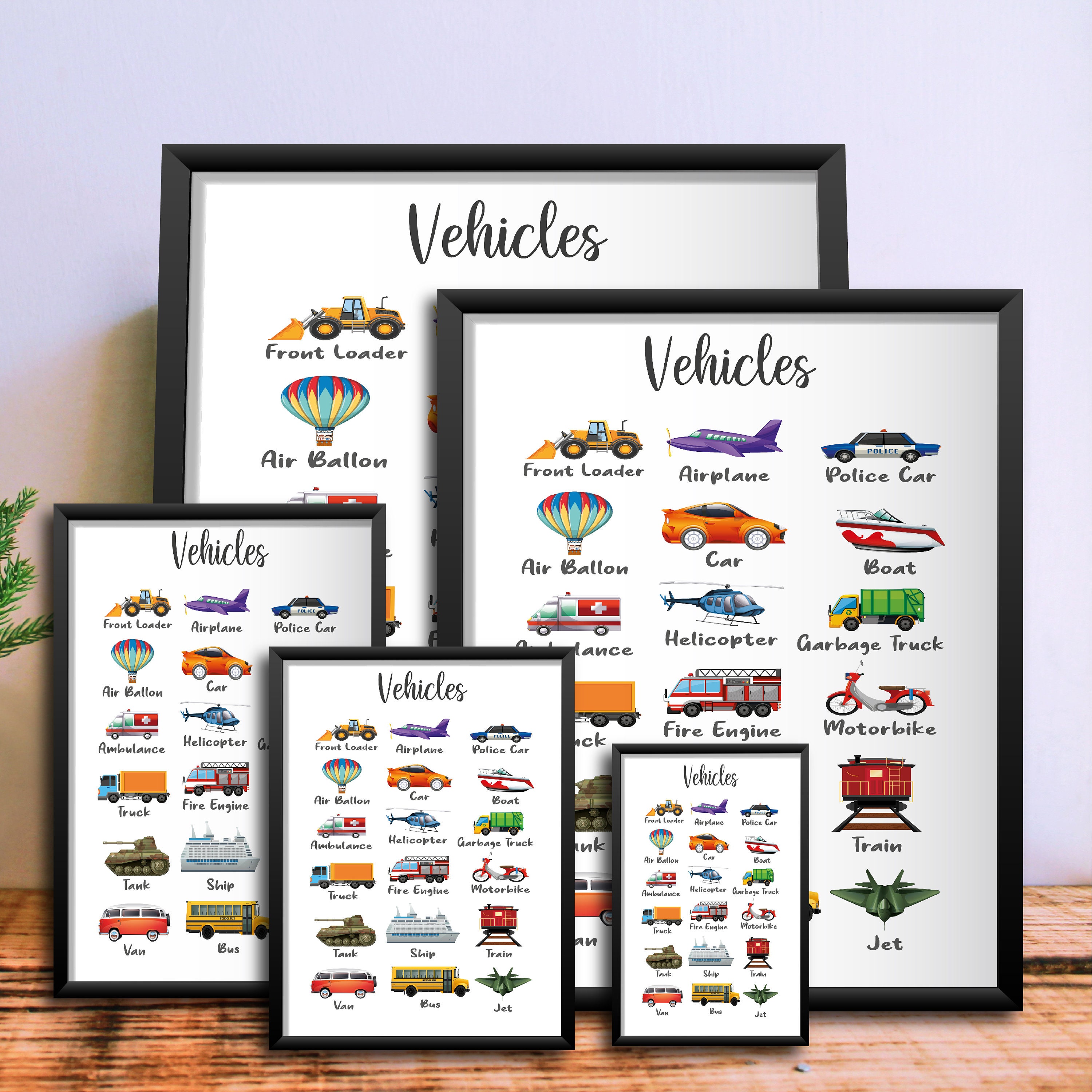 Vehicle Poster, Montessori Poster, Educational Homeschooling Learning ...