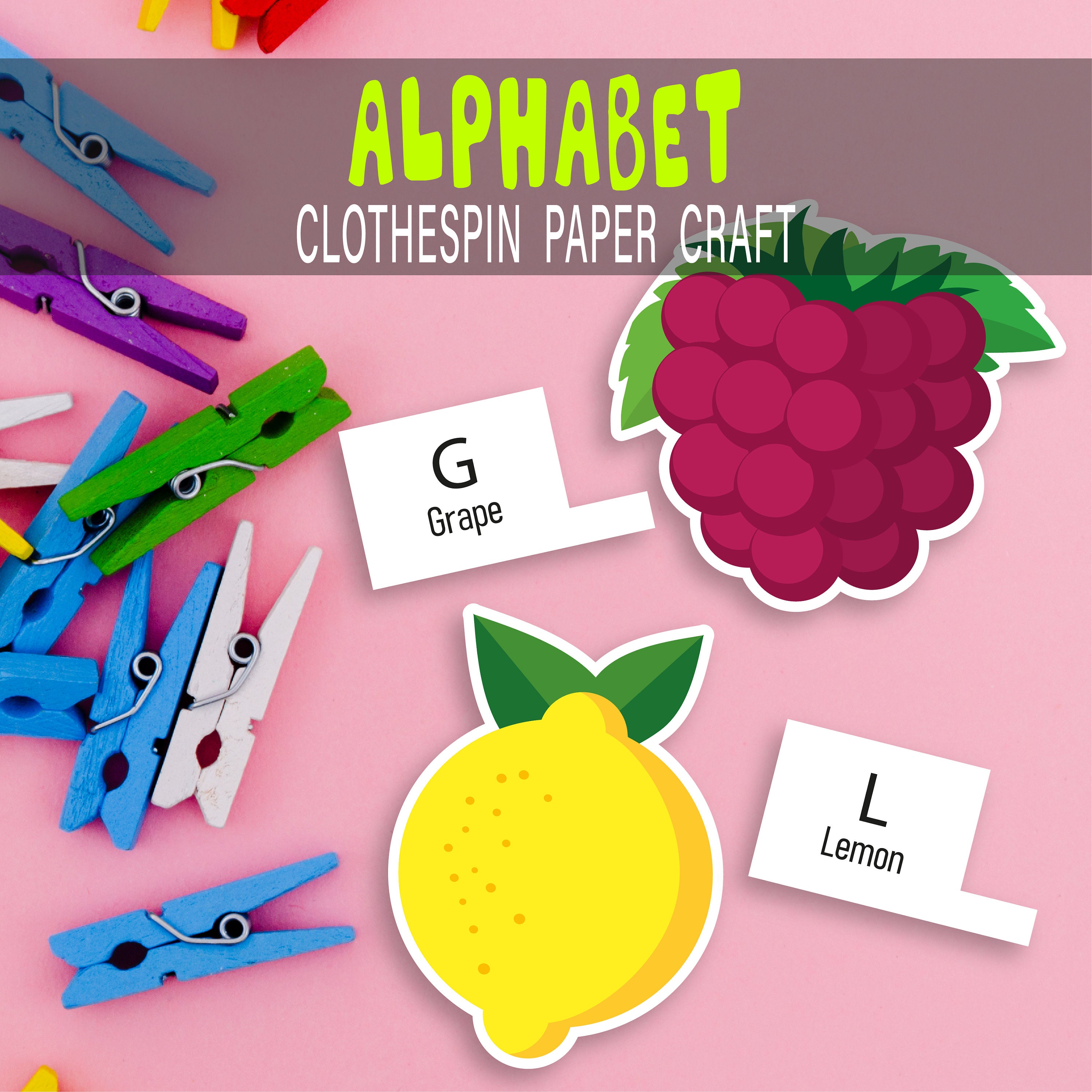 Alphabet Clothespin Craft: Montessori Busy Book Printable (PDF) - Etsy