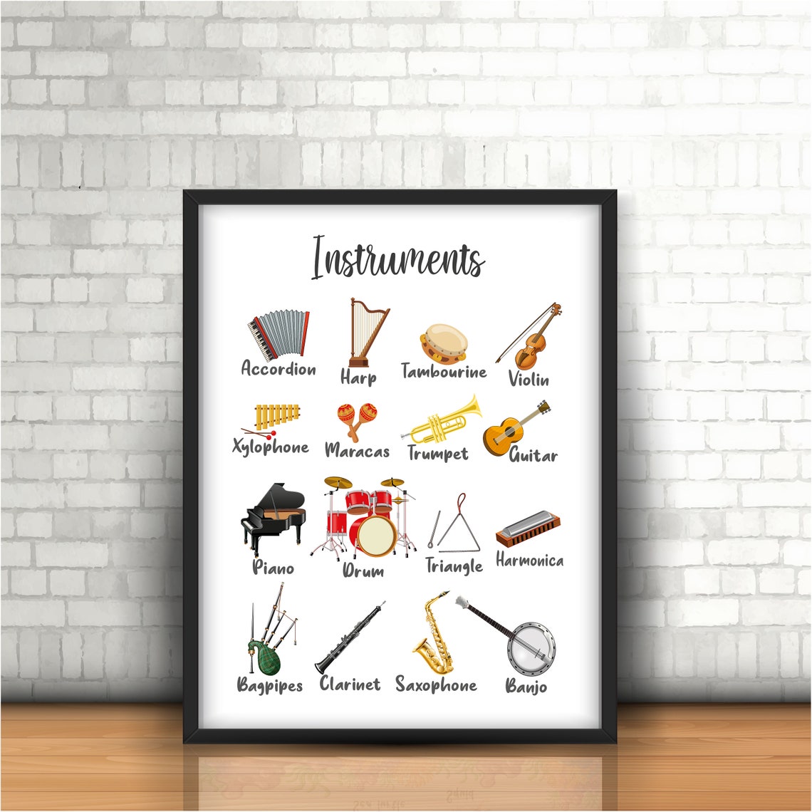 Musical Instruments Poster: Montessori Learning Print (digital Download ...