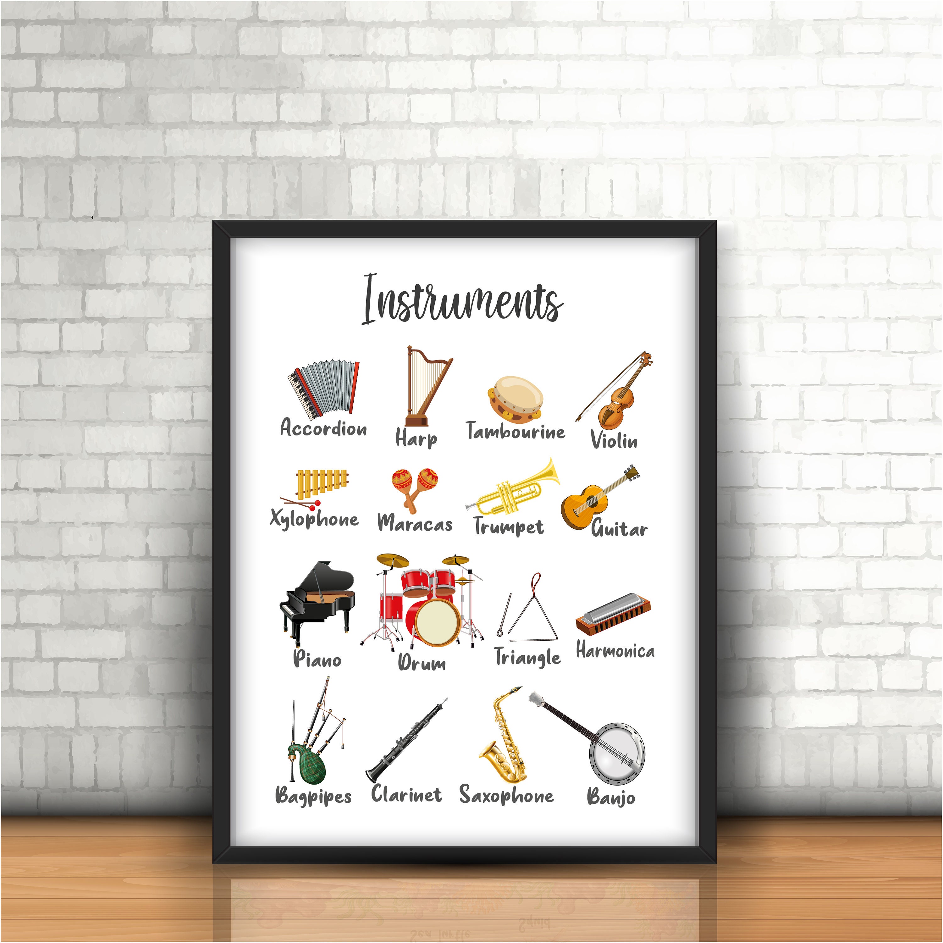 Musical Instruments Poster: Montessori Learning Print (digital Download ...