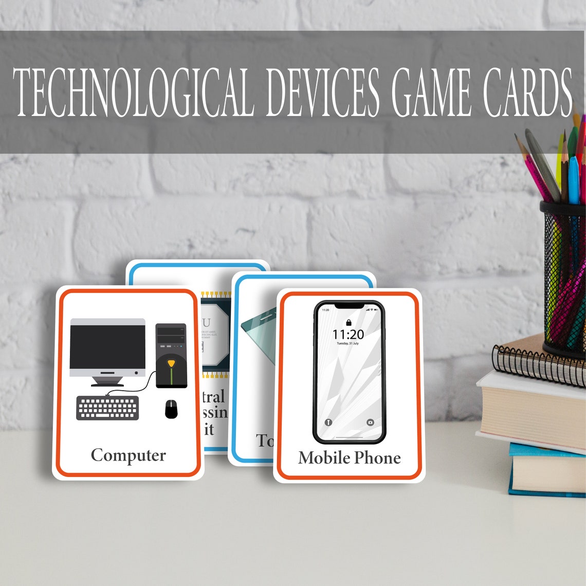 Technological Devices Game Cards Montessori Toddler Matching - Etsy