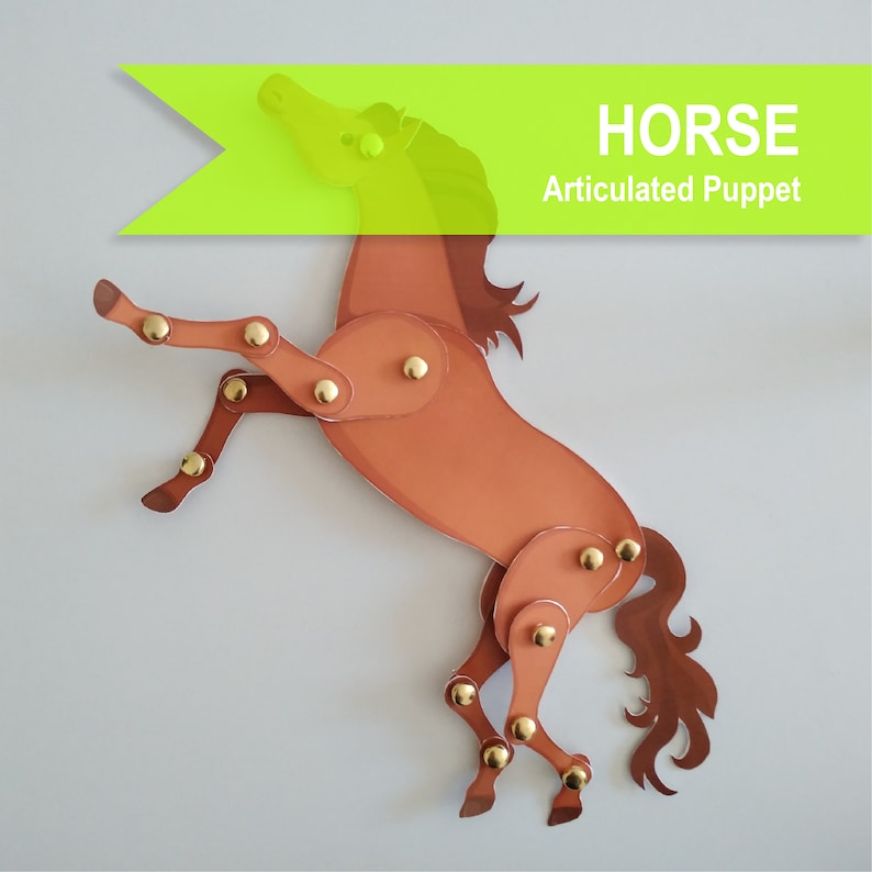 Articulated Horse Puppet: Printable Montessori Paper Craft (PDF Pattern ...