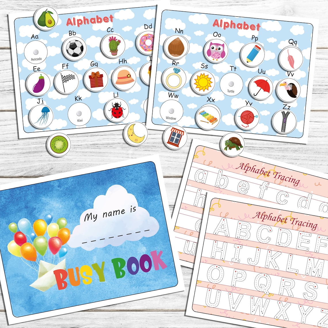 Toddler Busy Book Printable, First Learning Binder, Educational ...