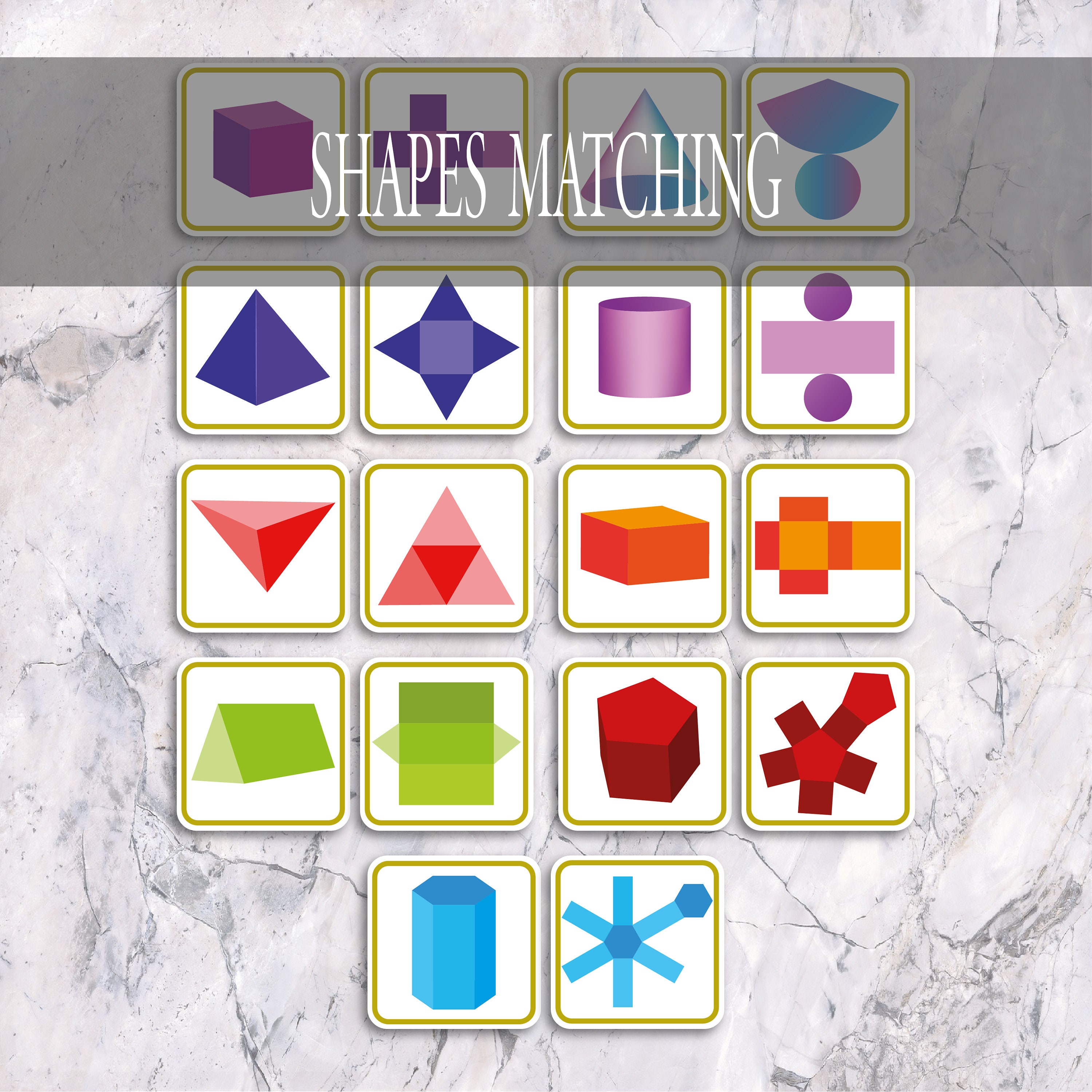 Shape Matching Flash Cards Preschool Learning Shapes - Etsy